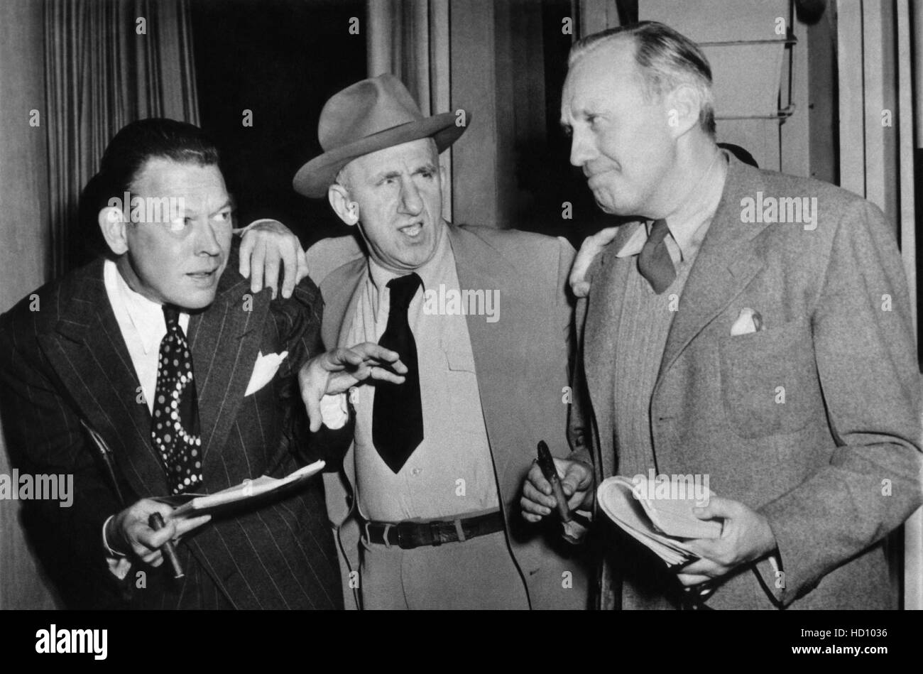 Fred Allen, Jimmy Durante, Jack Benny rehearsing for the Army Service ...