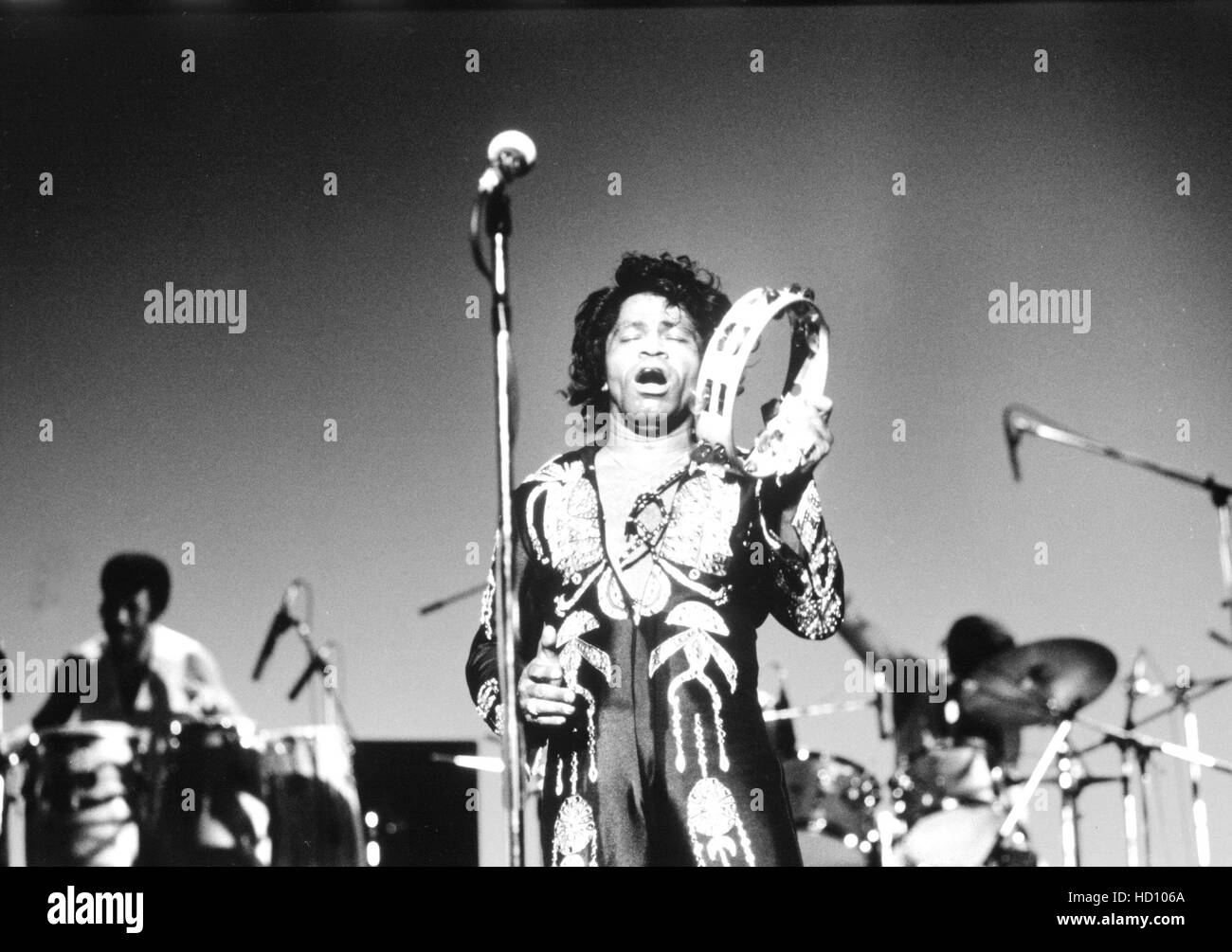 James Brown performing, 1980s ca Stock Photo - Alamy