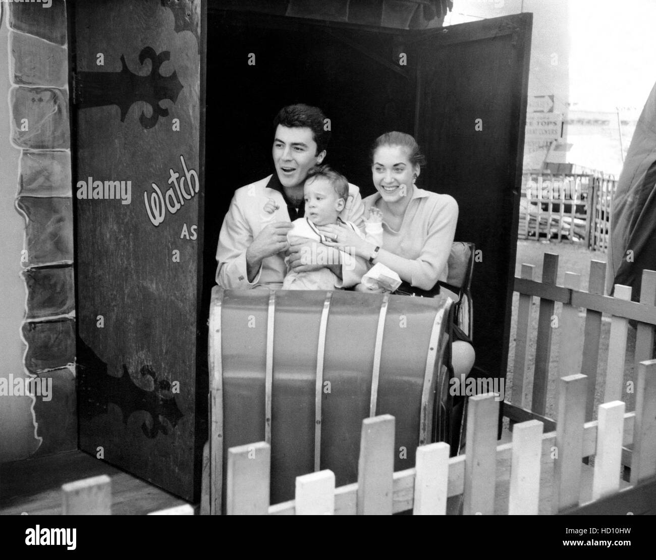 From left: James Darren, James Darren, Jr., Gloria Darren at amusement ...