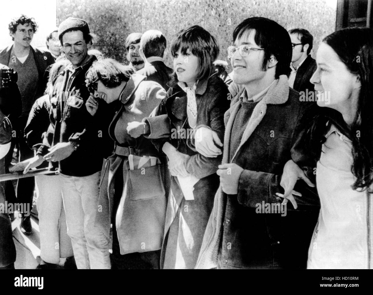 Jane Fonda (3rd from right), with other protesters blocking the ...