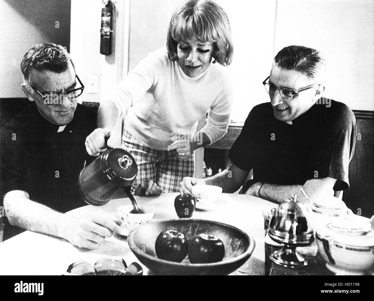 Betty Hutton, working as housekeeper at St. Andrew's rectory ...