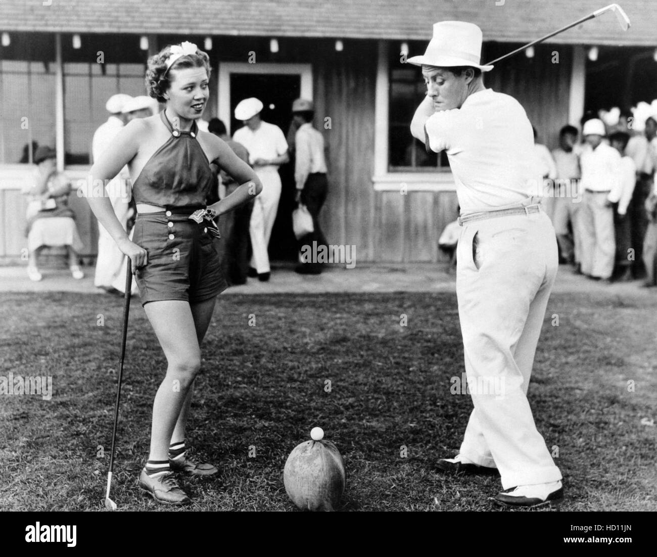 From left: Sally Haines (the future Mrs. Bert Wheeler) watching Bert ...