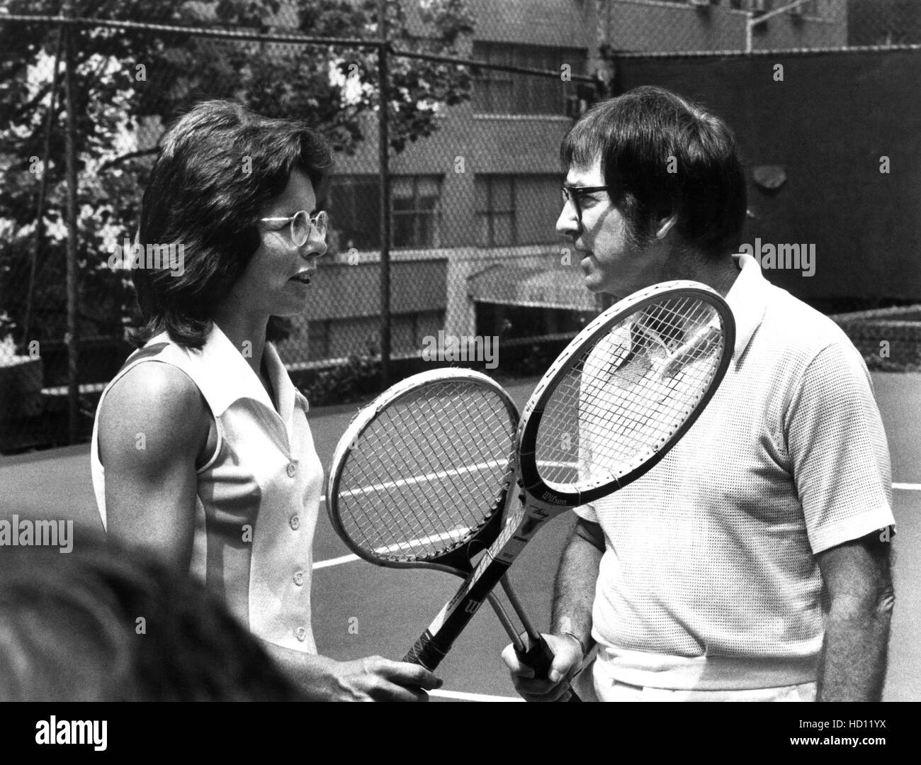 Billie Jean King and Bobby Riggs, 1973 Stock Photo - Alamy