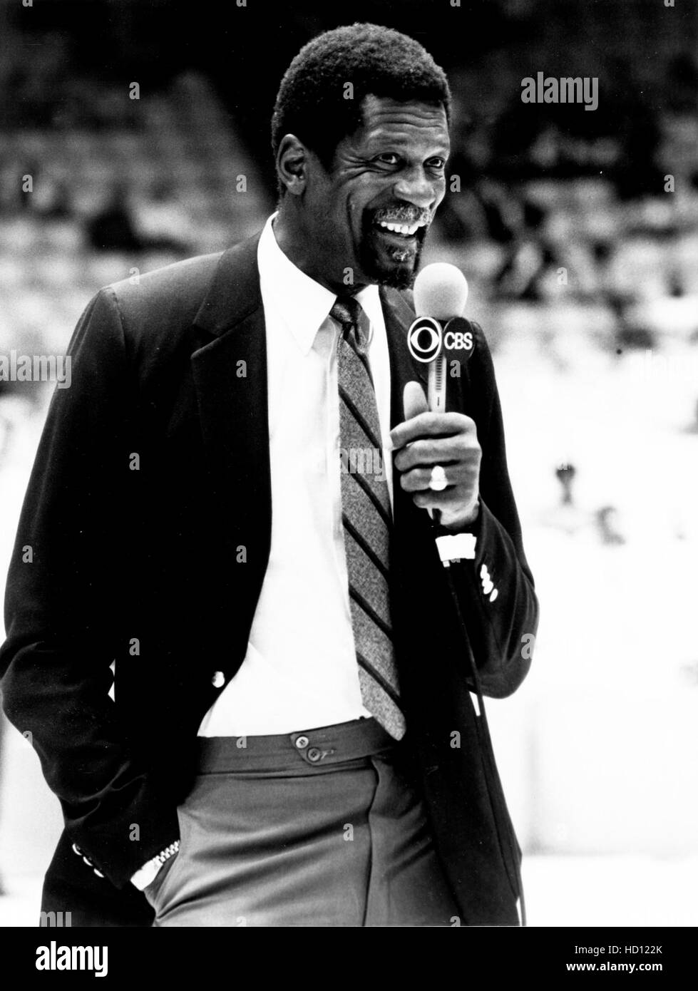 Basketball player turned sportscaster Bill Russell, ca. 1982 Stock ...