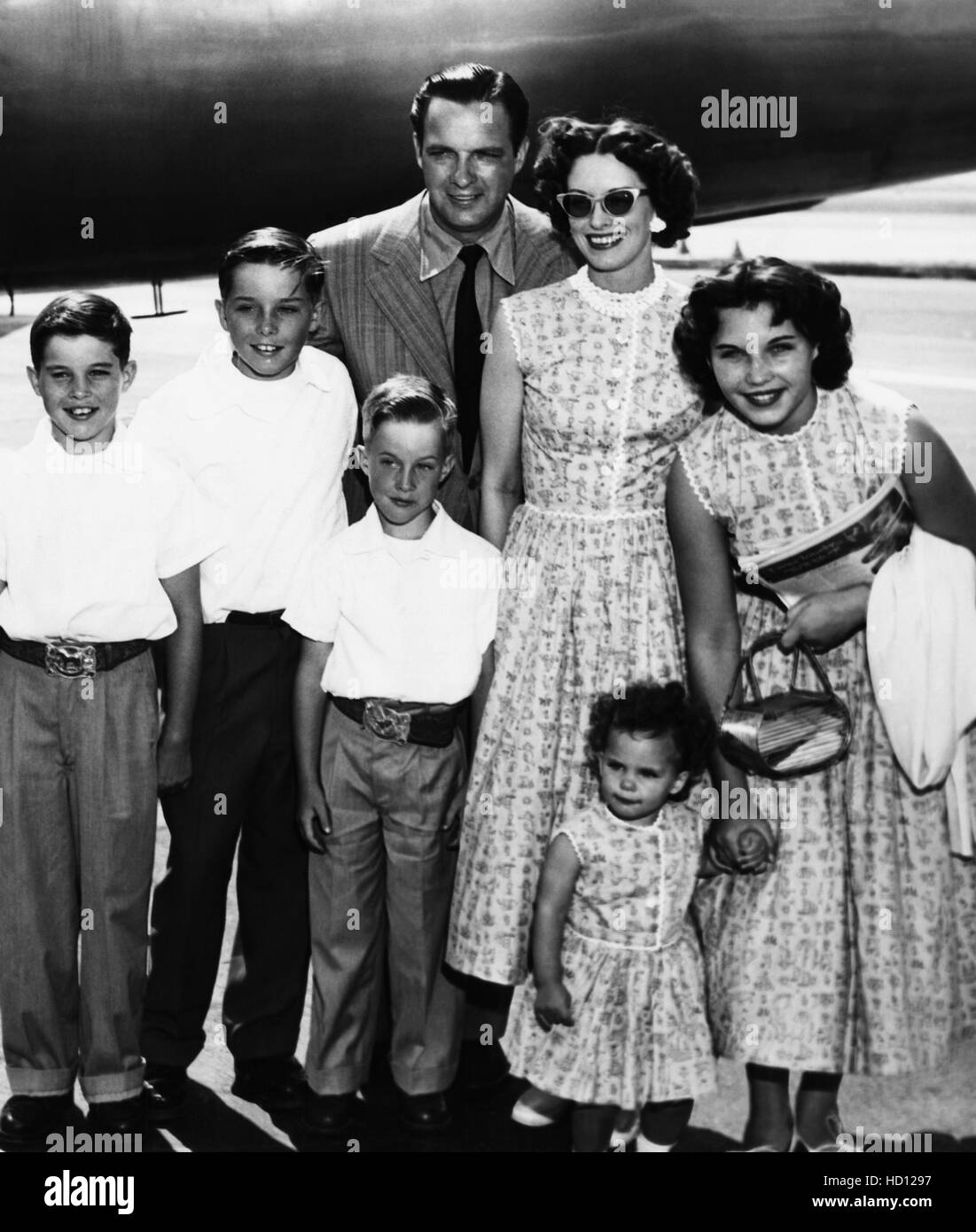 Bandleader Bob Crosby and his wife, Marie Crosby, with their children ...