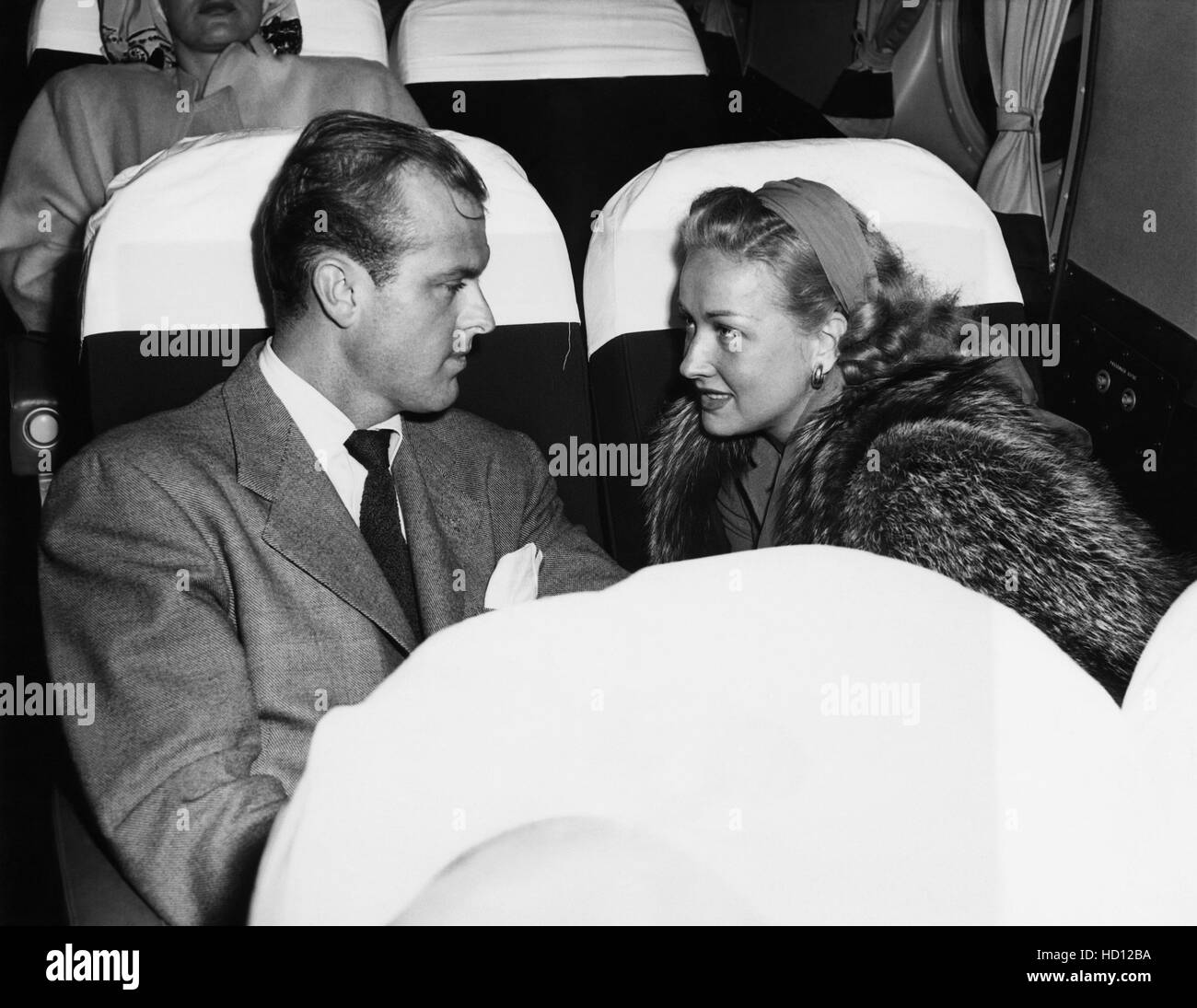 From left, Jack Wrather, Bonita Granville, who will wed in 1947, aboard ...