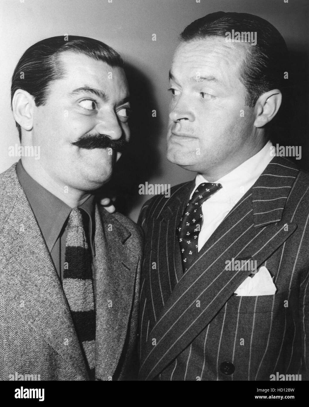 From left: Jerry Colonna, Bob Hope at a 'Command Performance' broadcast ...