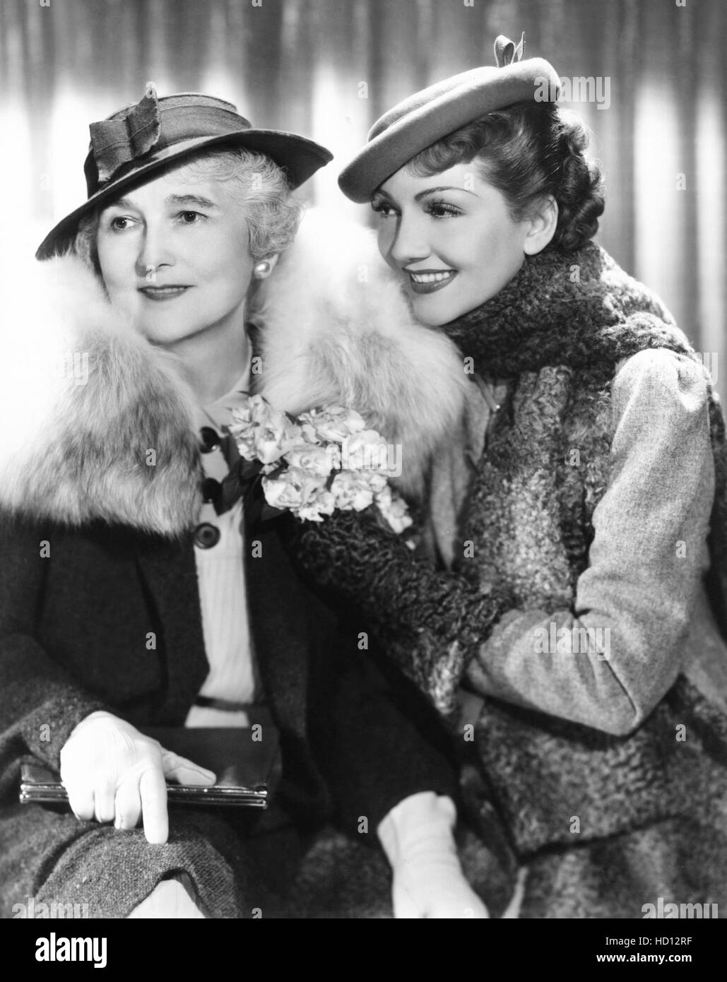 Claudette Colbert (right) with her mother Mrs. Jeanne Colbert, 1938 ...