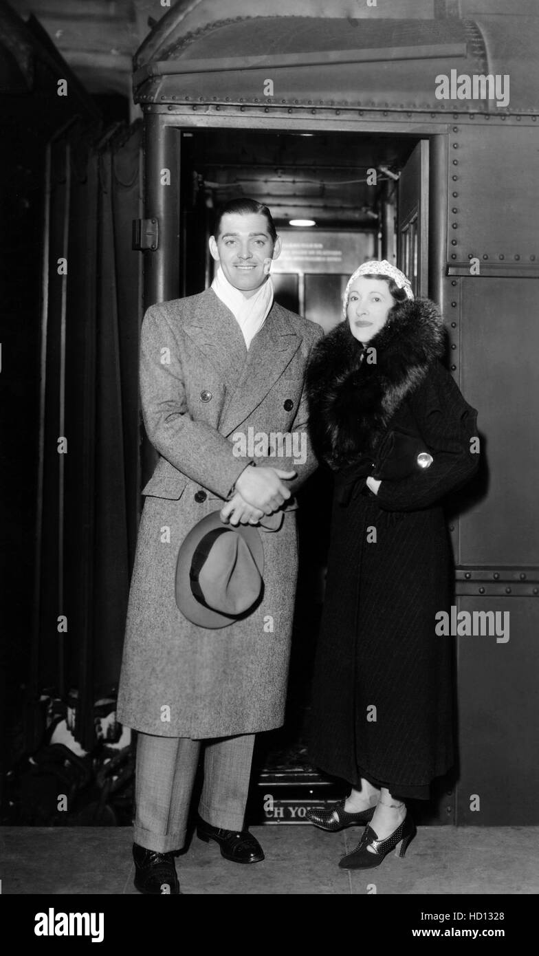 Clark Gable, left, and his second wife, Rhea Gable, arriving in New ...