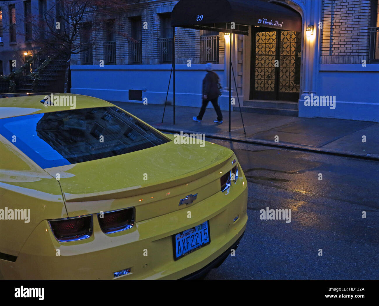 Yellow car, East Side NYC Stock Photo - Alamy