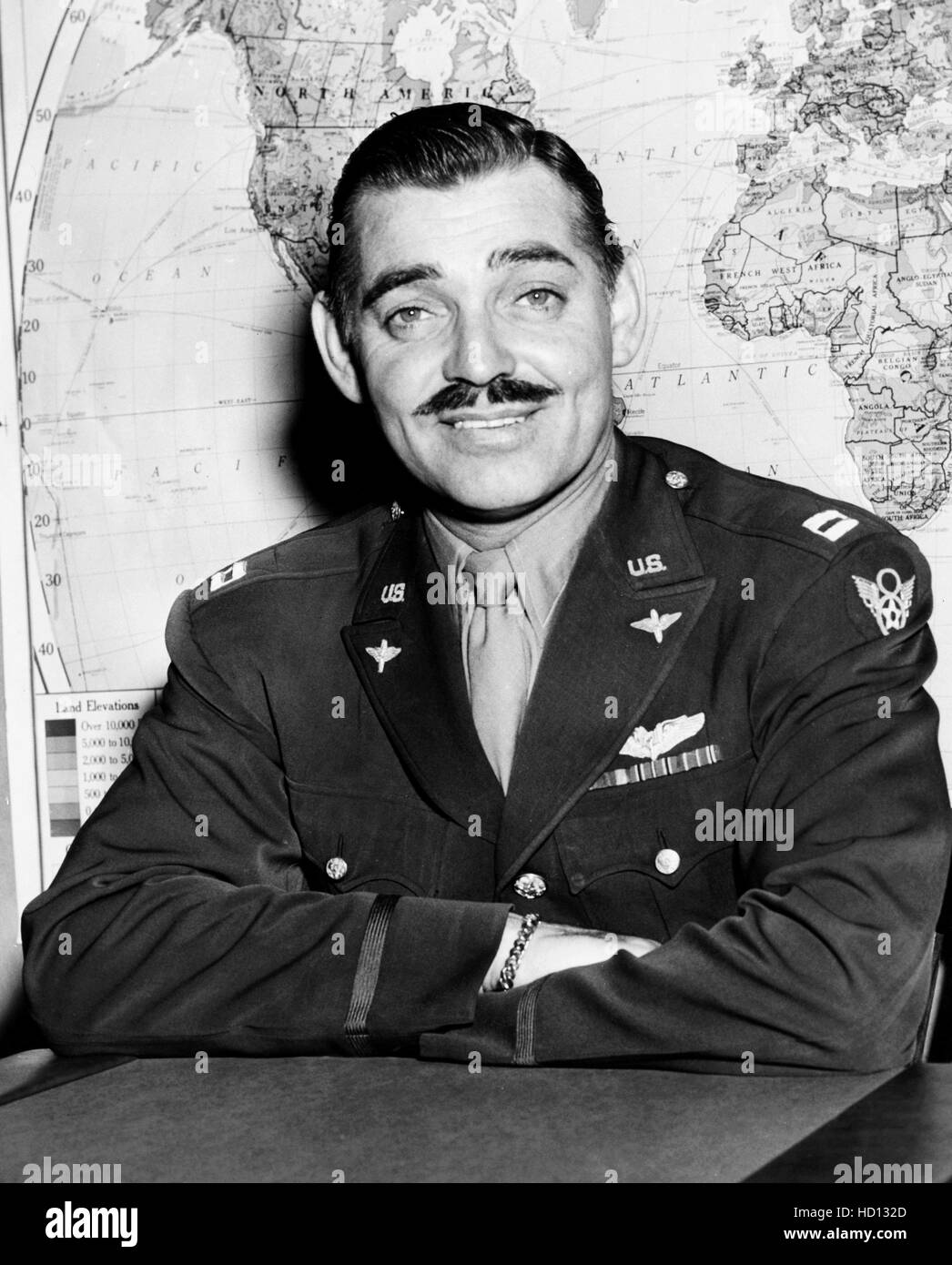 Clark Gable, first lieutenant, US Air Force, September 1944 Stock Photo ...