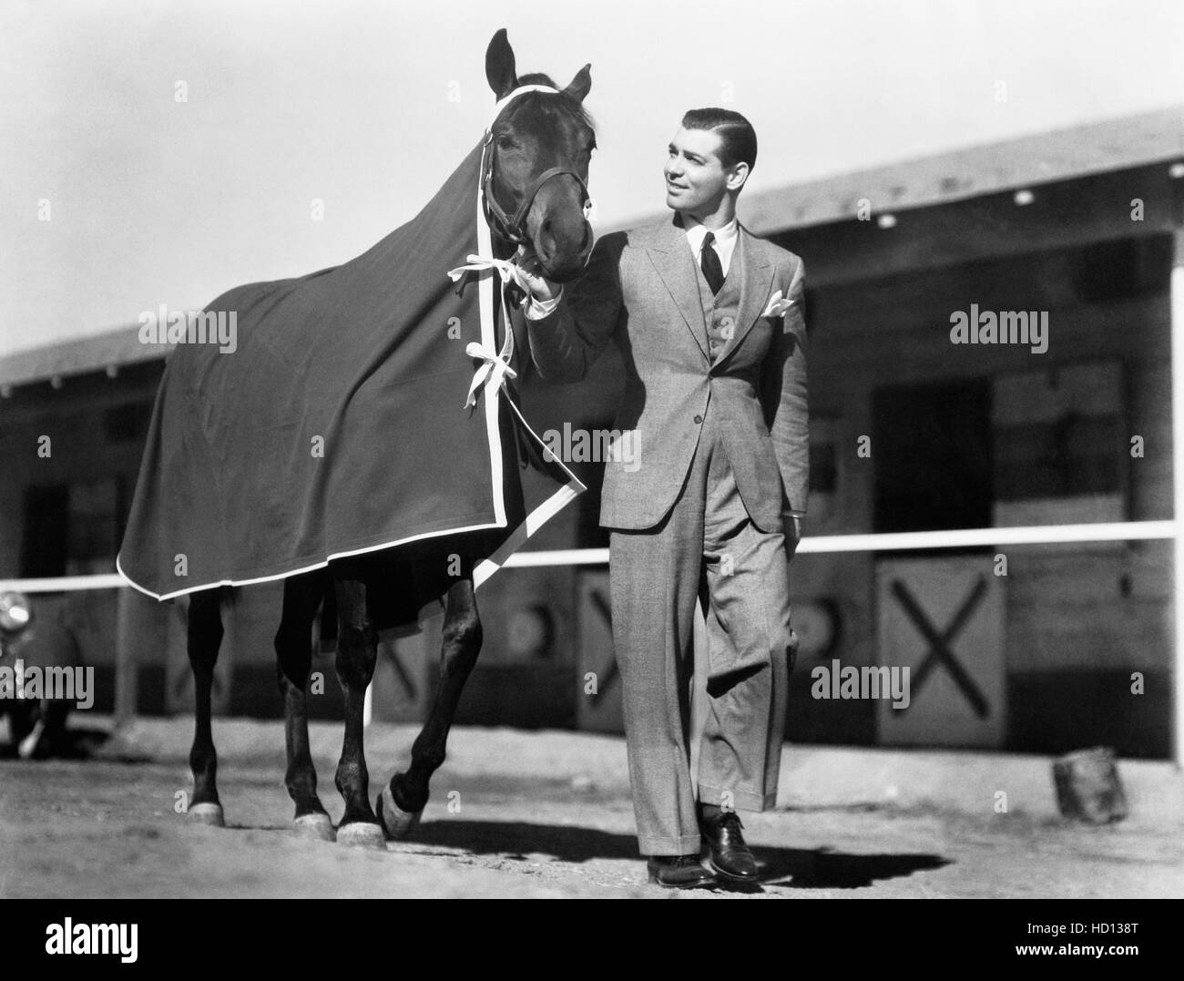 Clark Gable with his two year old filly race horse 'Beverly Hills ...