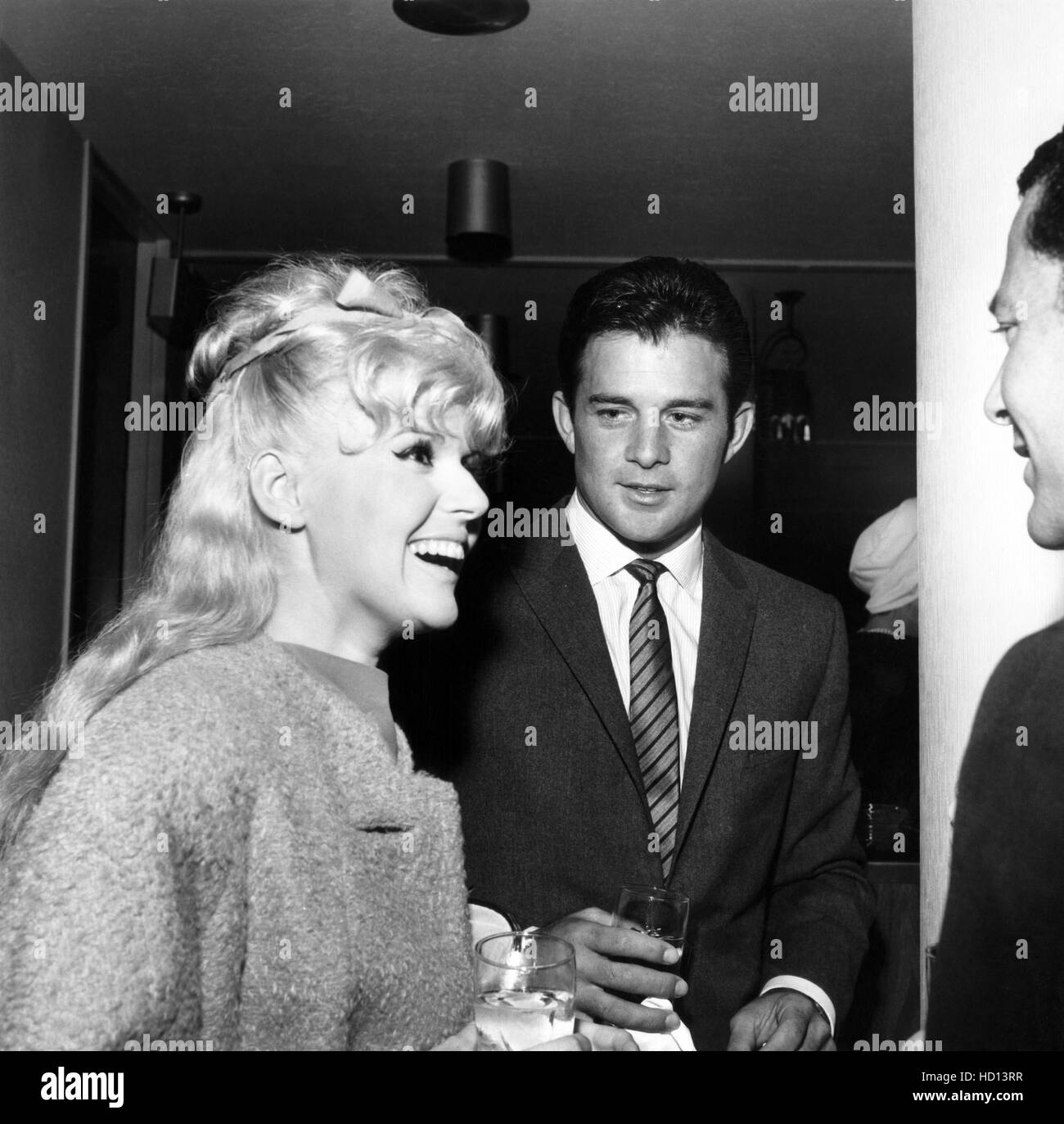 Connie Stevens with husband, James Stacy, at party, ca. early-mid 1960s ...