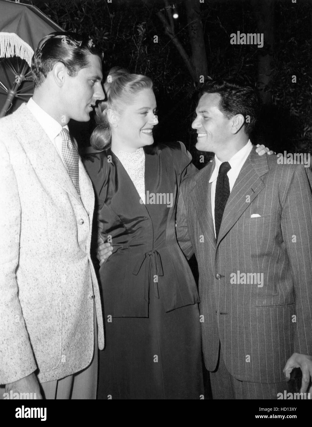 Craig Stevens with wife, Alexis Smith, John Garfield, ca. late 1940s ...