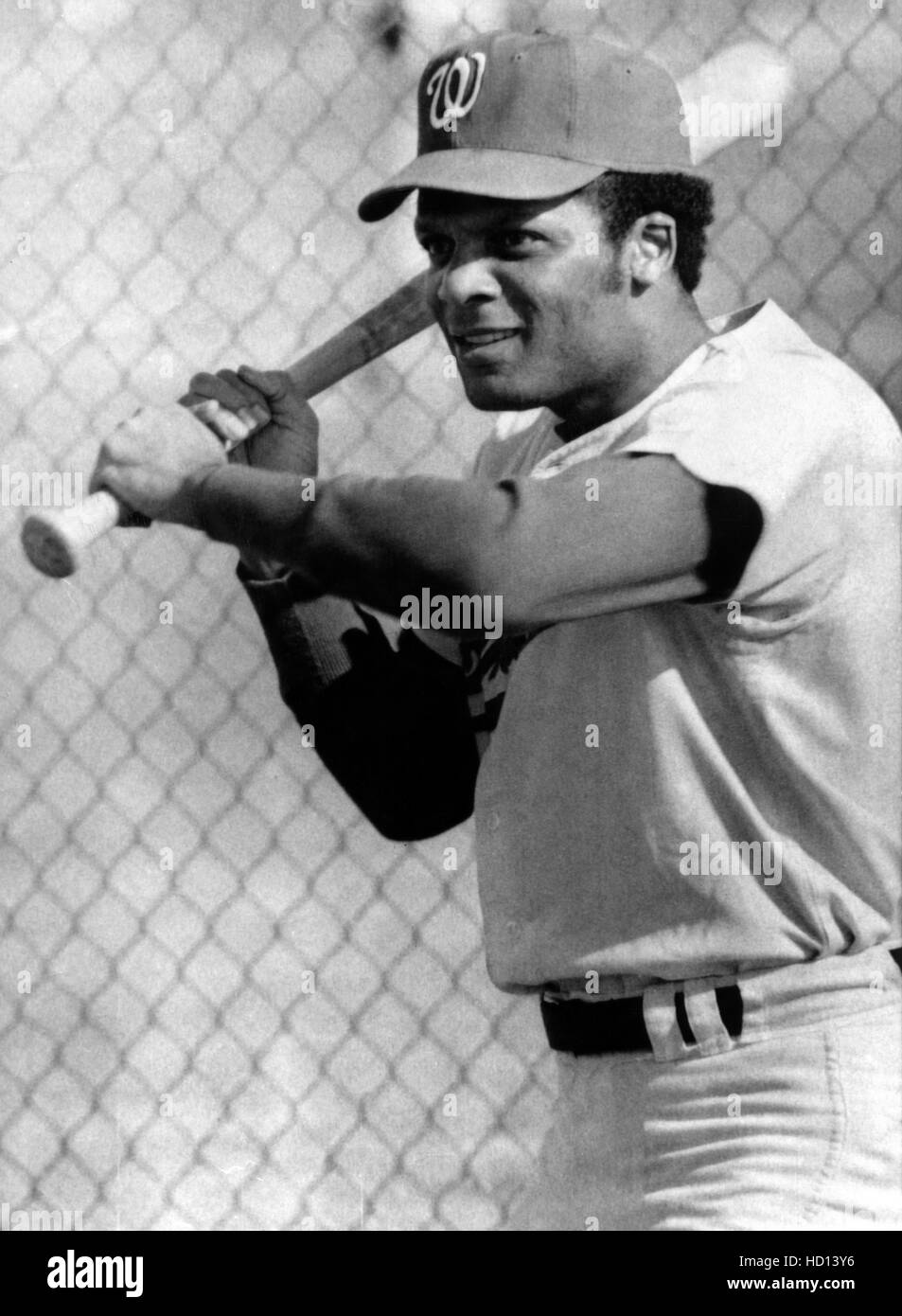 Curt Flood, Washington Senators batting practice, 1970 Stock Photo - Alamy