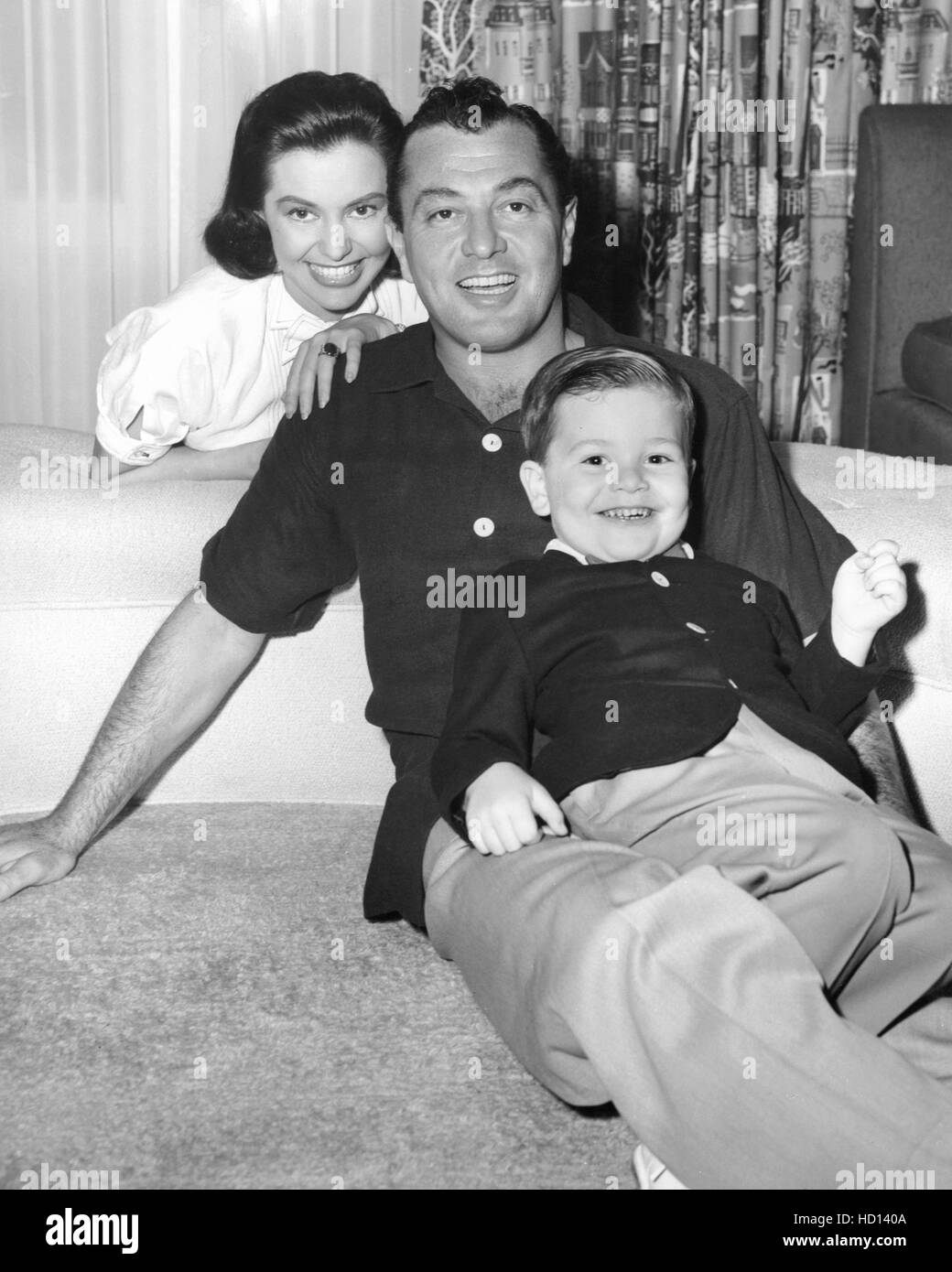 Cyd Charisse, back, and Tony Martin, with their son, Tony Martin, Jr ...