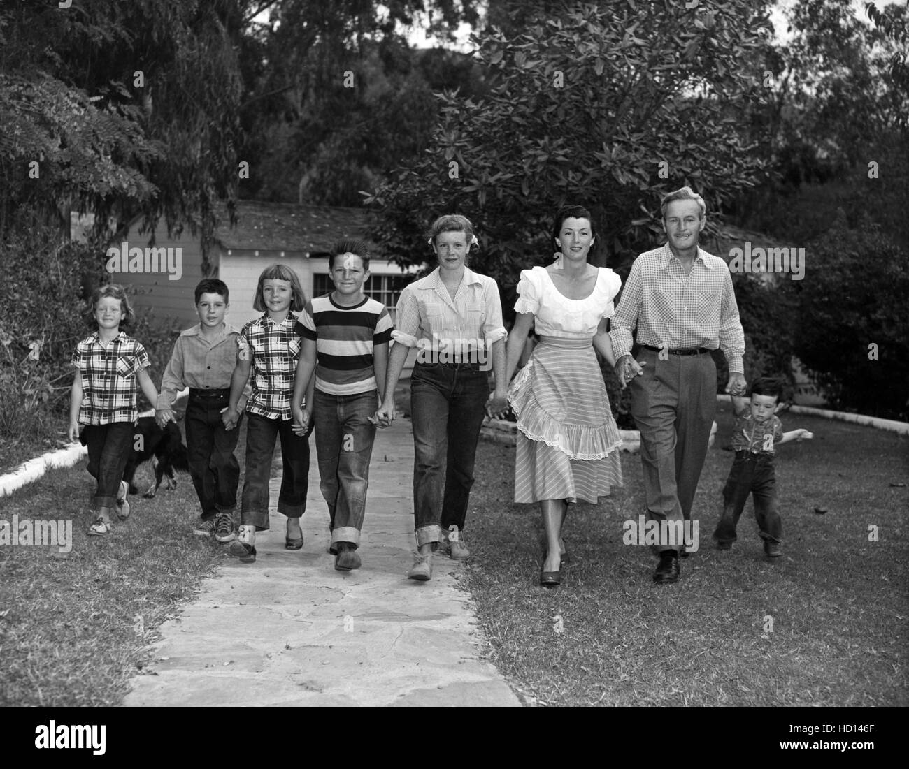 The Wellman family, Children from left: Cissy, Tim, Kitty, Billy, Pat ...
