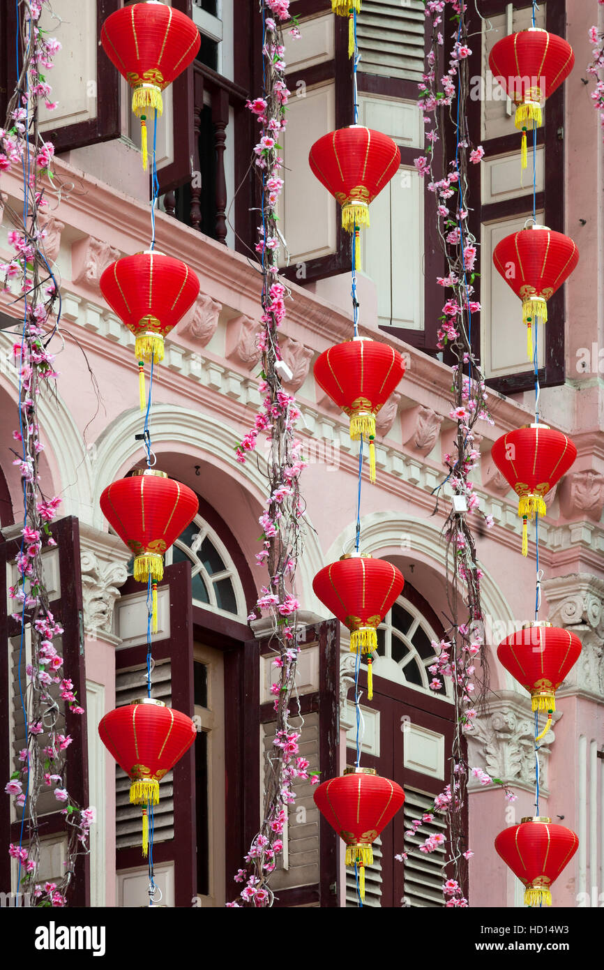 Chinese Lanterns outside a Building in Singapore Stock Photo - Alamy