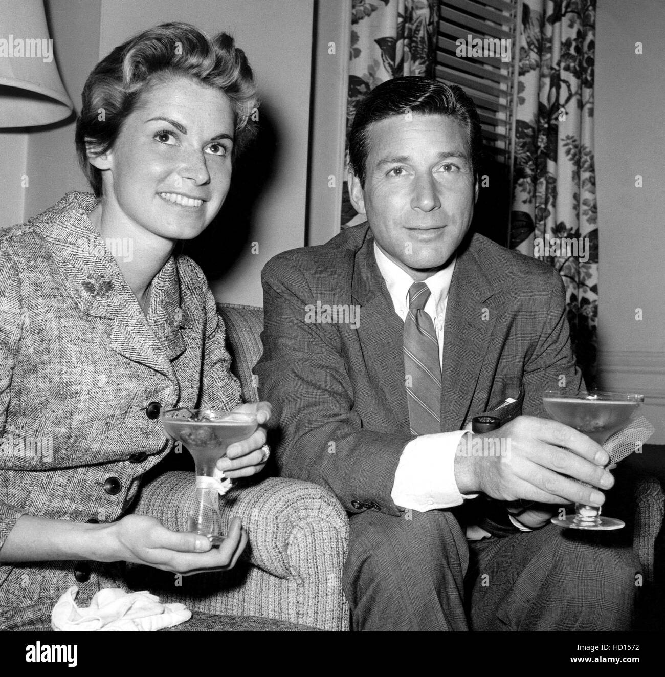 Efrem Zimbalist, Jr. (right) with his wife, Stephanie Zimbalist, ca ...