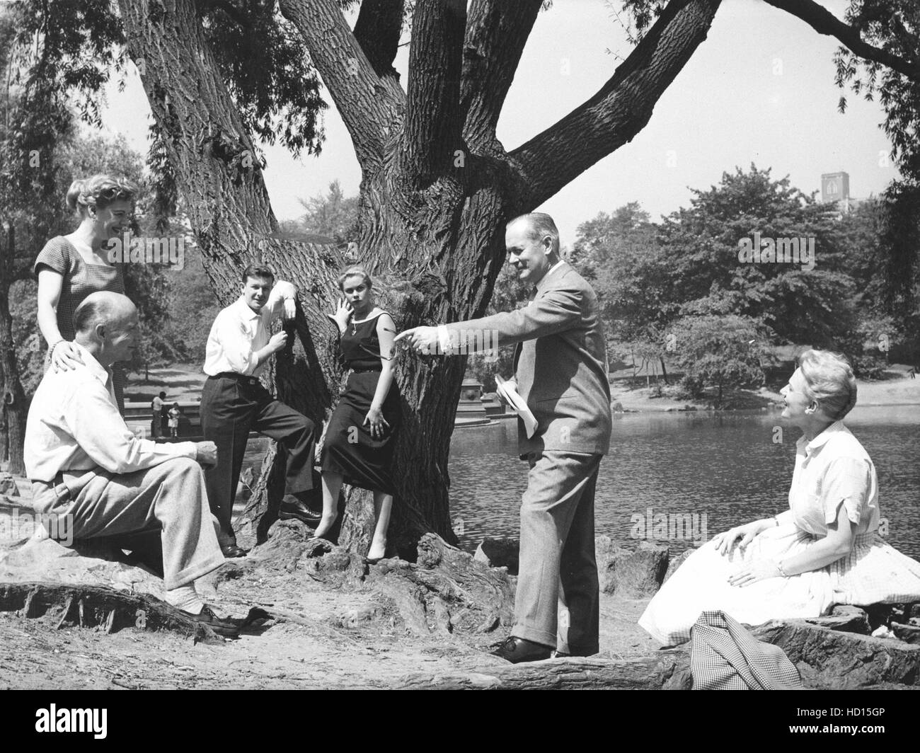 ELIZABETH MONTGOMERY, rehearsing with her father ROBERT MONTGOMERY and ...