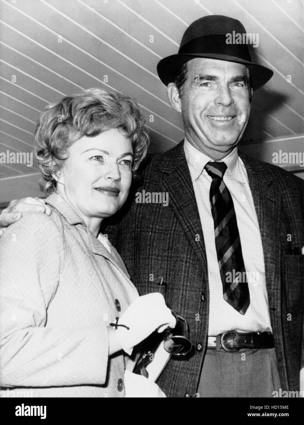 From left, June Haver, Fred MacMurray, arriving in London on July 16 ...