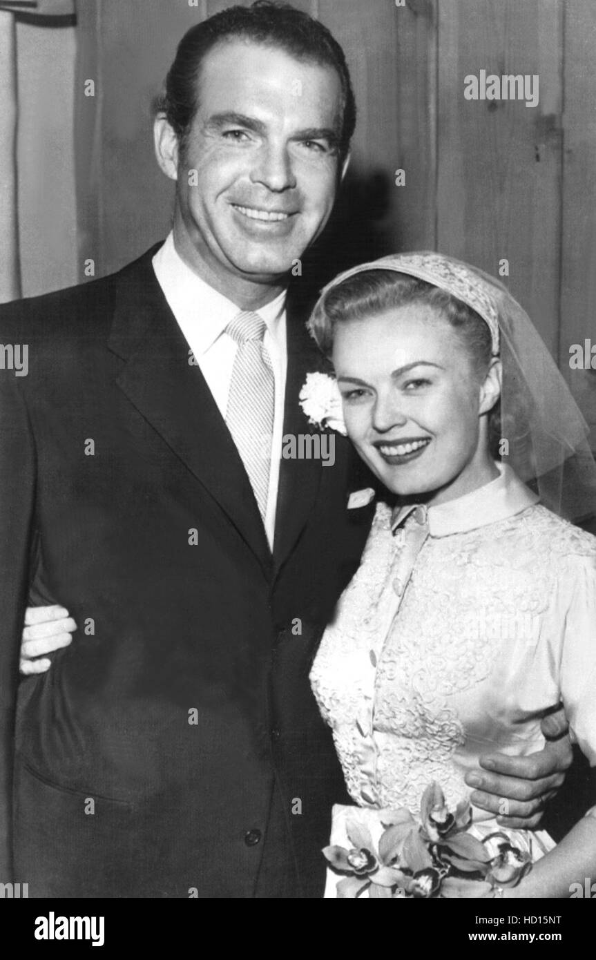 FRED MACMURRAY, with wife June Haver at their wedding Stock Photo - Alamy