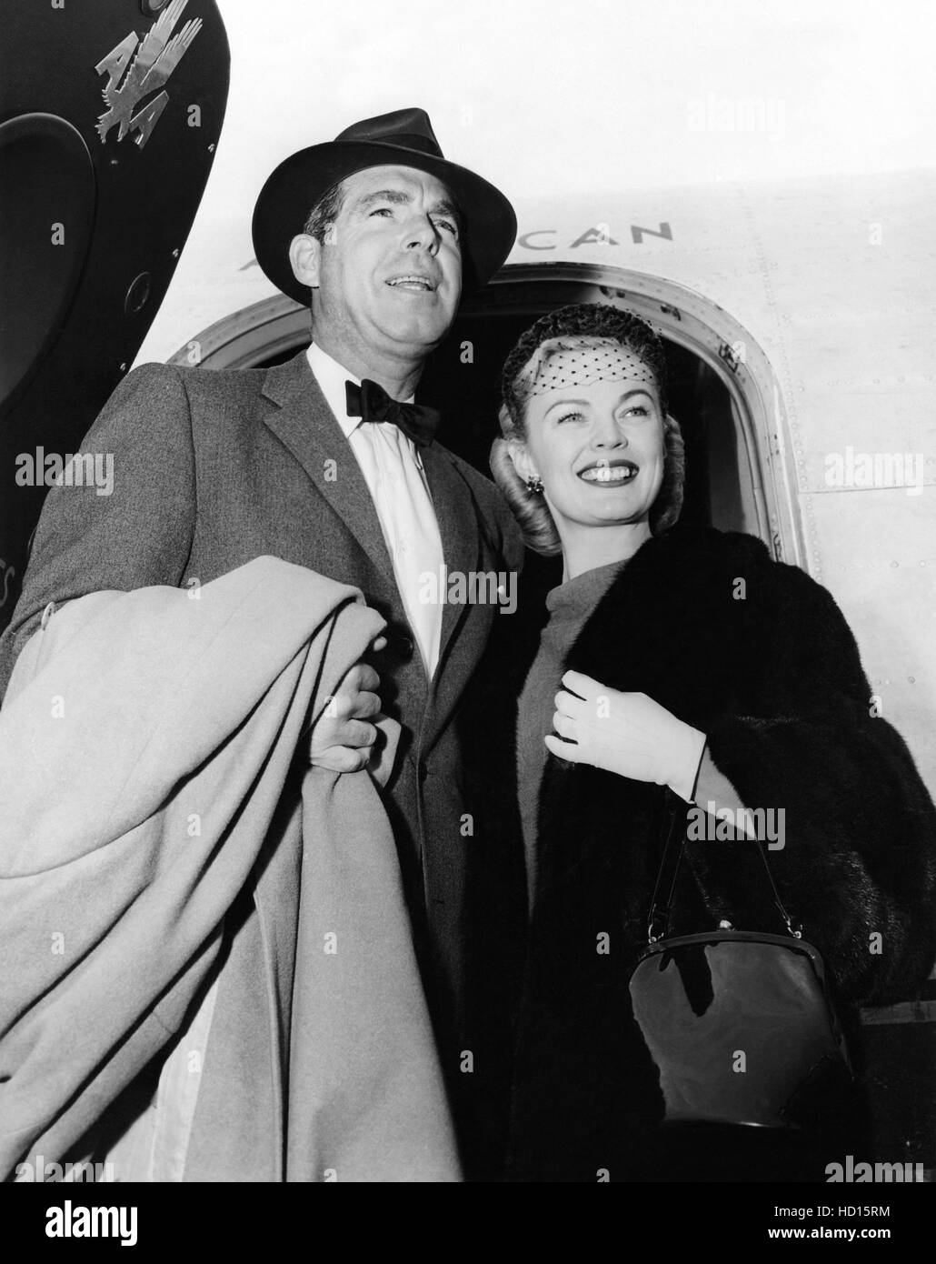 Fred MacMurray, left, with his wife, June Haver, ca. 1956 Stock Photo ...