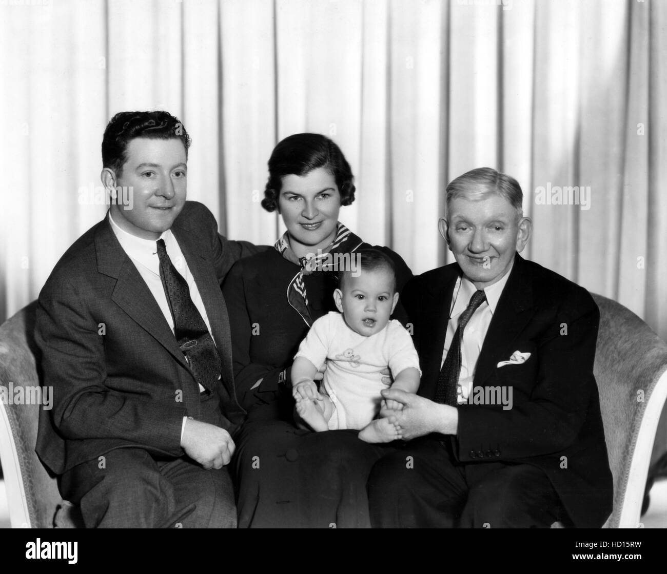Frank McHugh with wife Dorothy, son Michael, grandfather Eddie, 1930s Stock Photo - Alamy