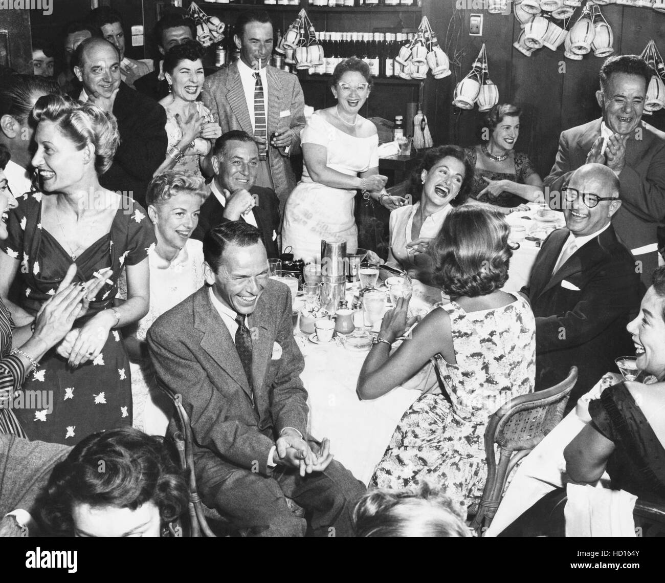 Frank Sinatra, at a party at the Villa Capri, September 1955 Stock ...