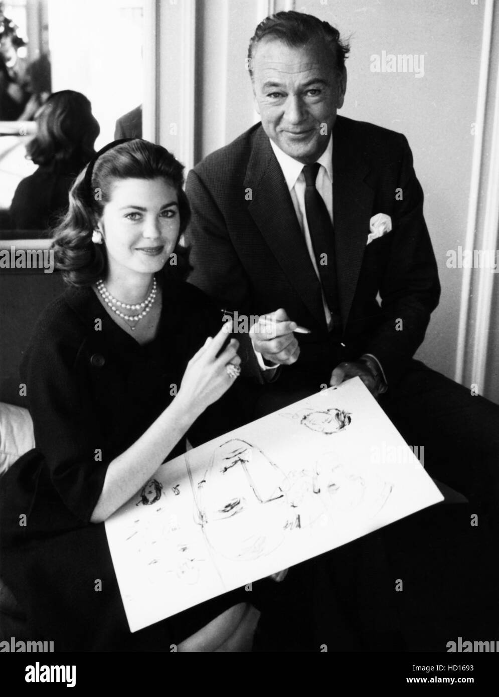 Gary Cooper (right) with his art student daughter Maria Cooper in ...