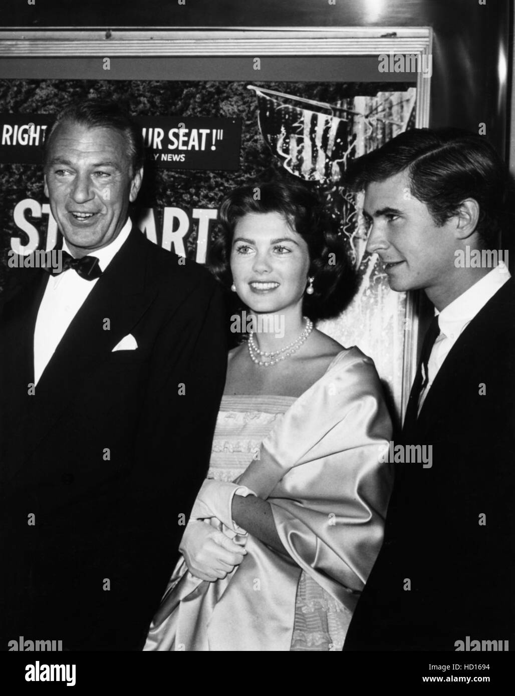 Fron left: Gary Cooper, his daughter Maria Cooper, Anthony Perkins, ca ...