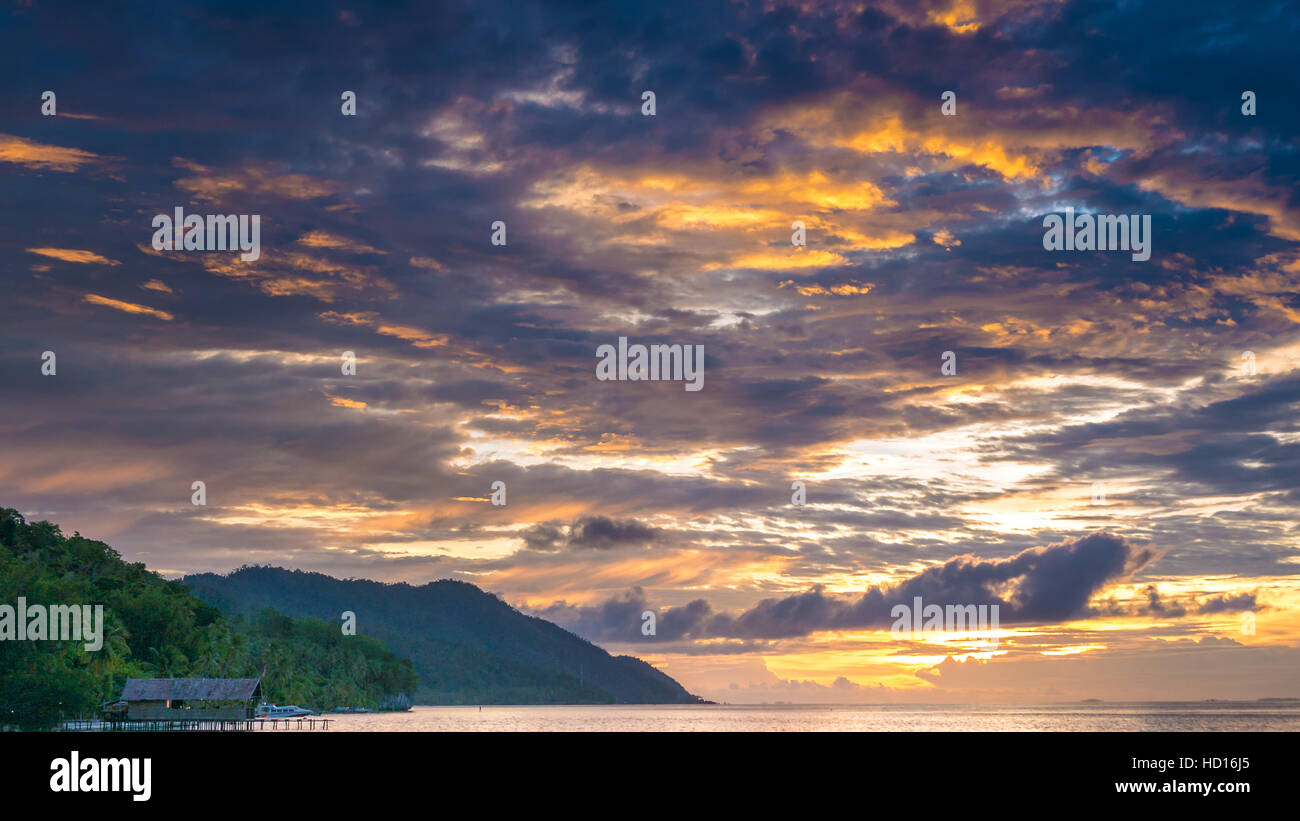 Sunset Sky over Kri and Monsuar, West Papuan, Raja Ampat, Indonesia ...