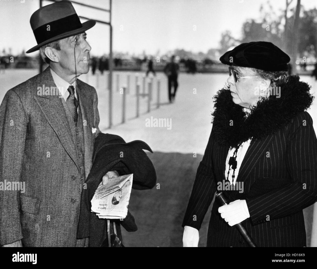 George and Florence Arliss, at the Los Angeles Turf Club, 1939 Stock ...