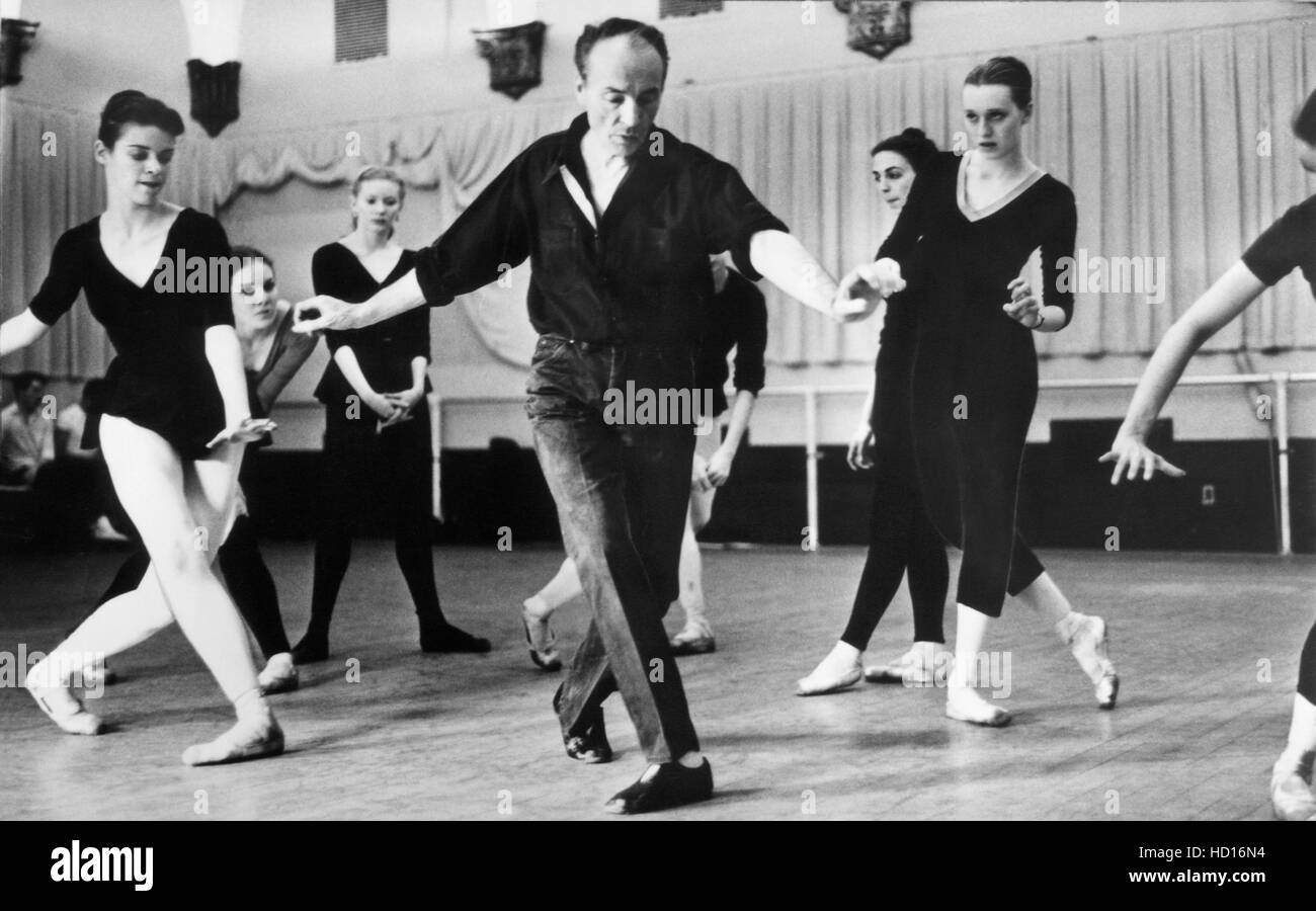 George Balanchine (center) rehearsing members of his New York City ...