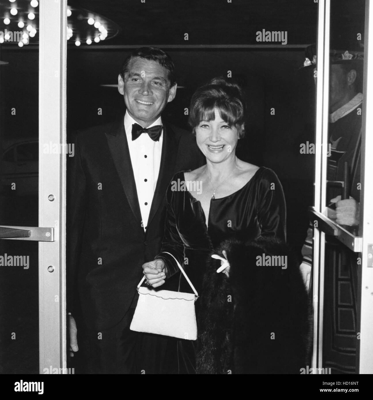 Gene Barry, left, and his wife, Betty Barry, ca. early 1960s Stock ...