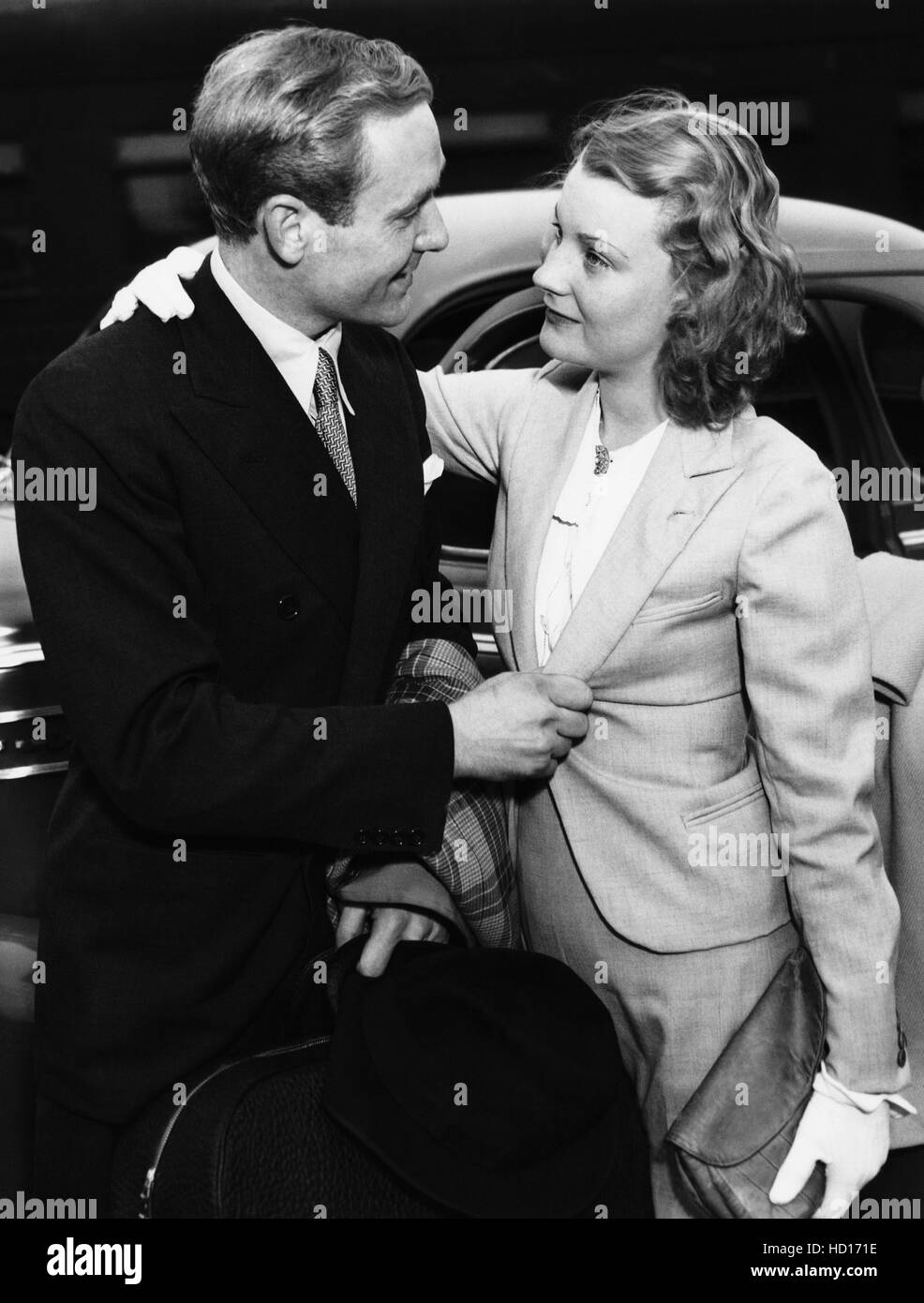 From left, Bramwell Fletcher, Helen Chandler, April 1937 Stock Photo ...