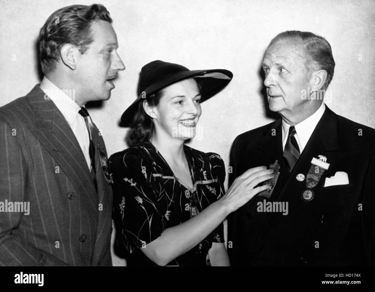 From left, Melvyn Douglas, and his wife, Helen Gahagan Douglas, with ...