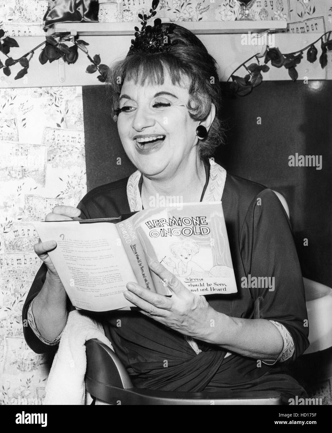 Hermione Gingold, reading her book 'Sirens Should Be Seen and Not Heard ...