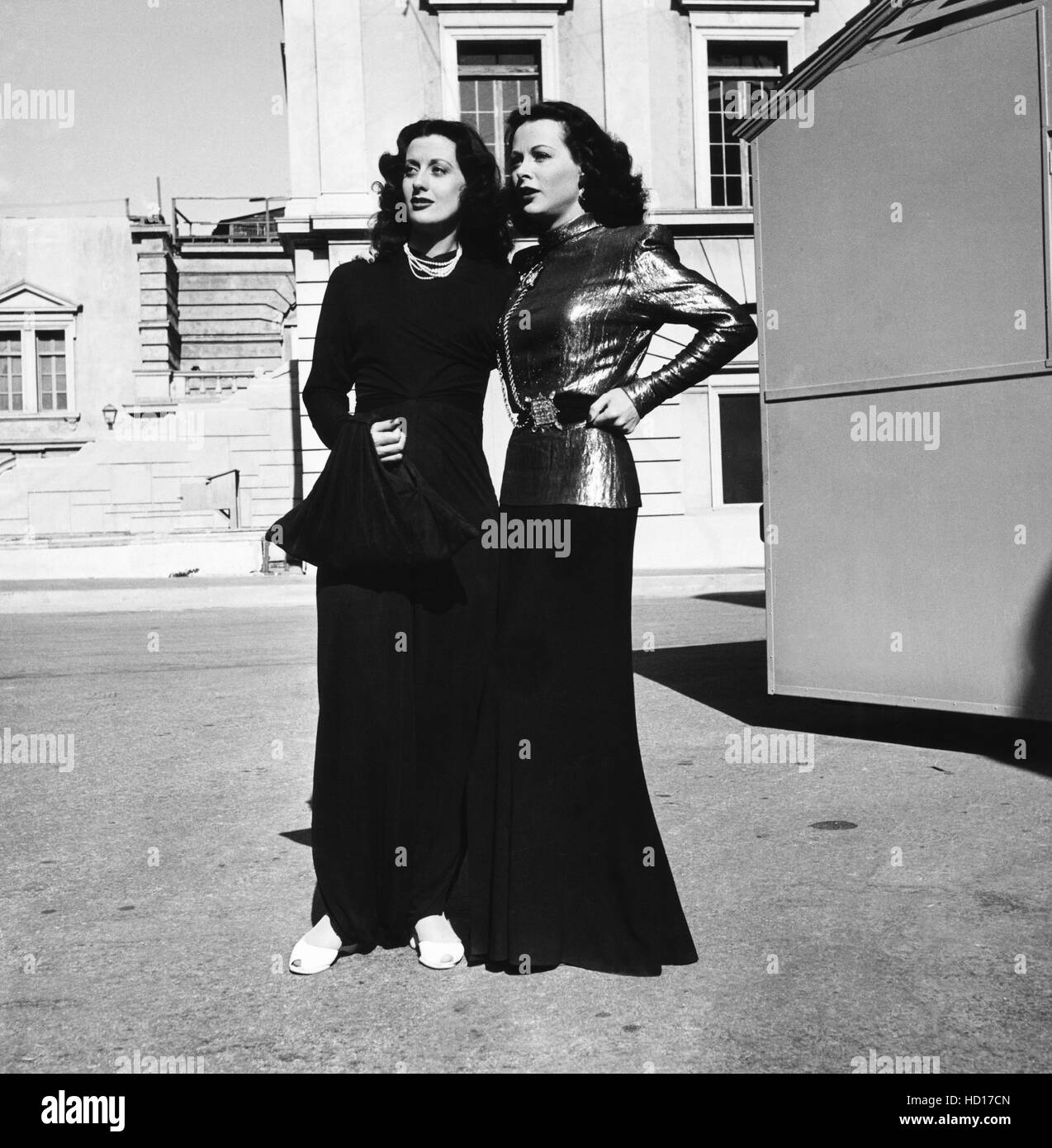 Hedy Lamarr, right, with one of her stand-ins, ca. early 1940s Stock ...