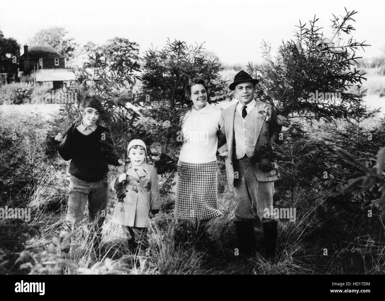 Herbert Lom (right) with (from left) his son Nicholas Lom, daughter ...