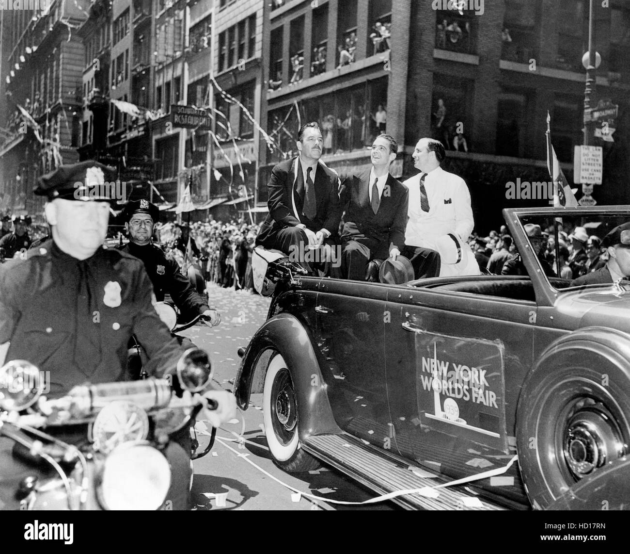 From left, Grover Whalen, Howard Hughes, Hughes' flight operations ...