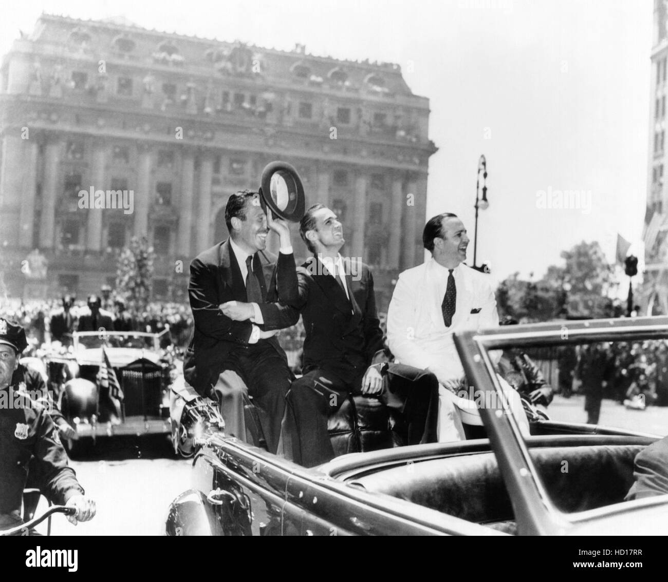 From left, Grover Whalen, Howard Hughes, Hughes' flight operations ...