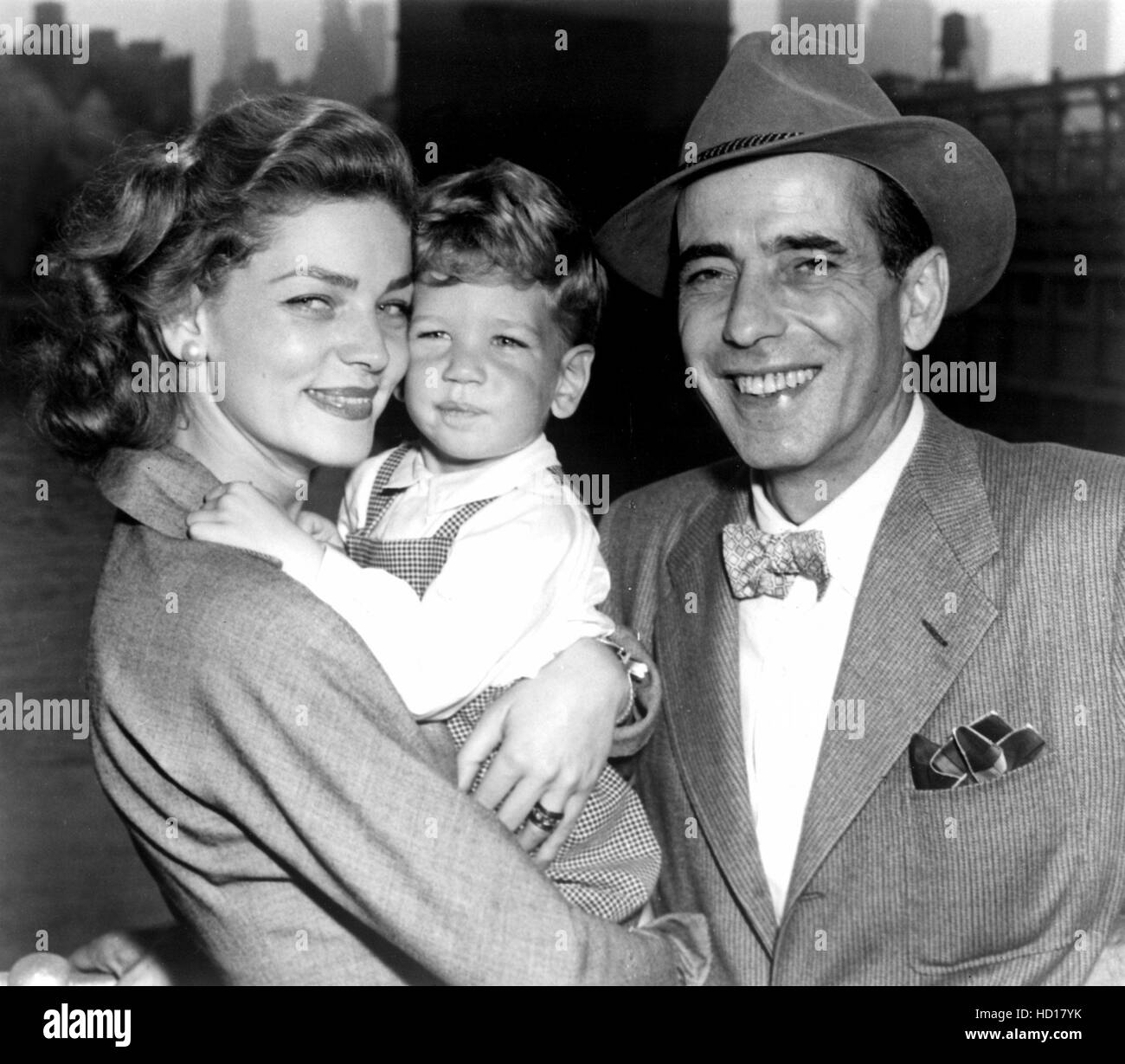 LAUREN BACALL, son STEPHEN HUMPHREY BOGART and HUMPHREY BOGART arrive ...