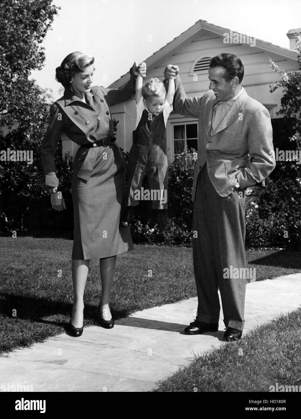 LAUREN BACALL, STEPHEN BOGART and HUMPHREY BOGART outside their home ...