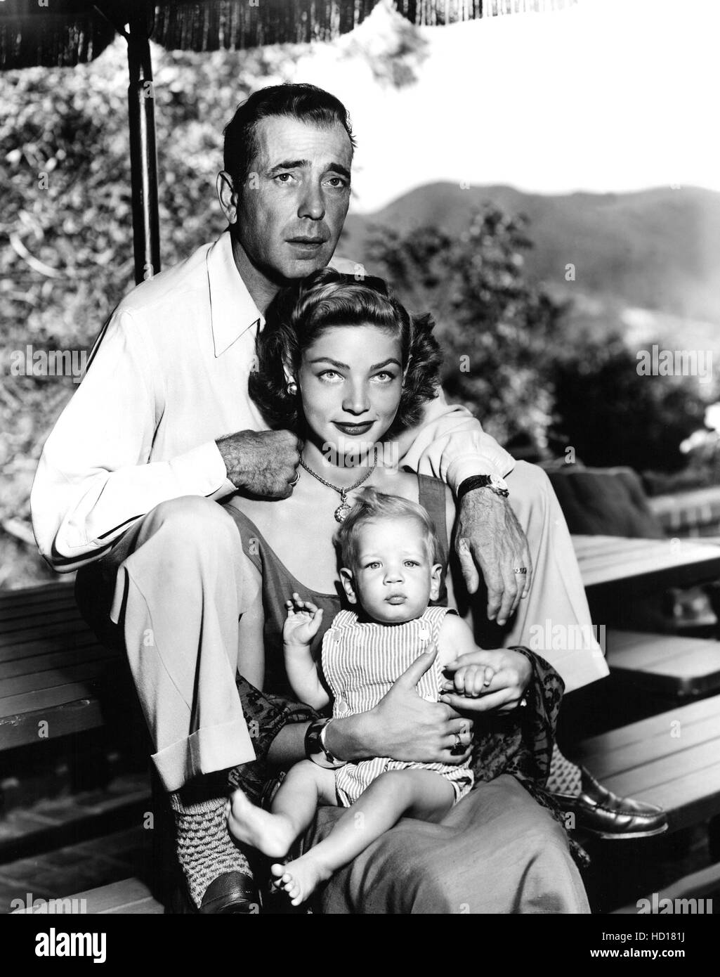 HUMPHREY BOGART, with wife Lauren Bacall and son Stephen Humphrey Stock ...