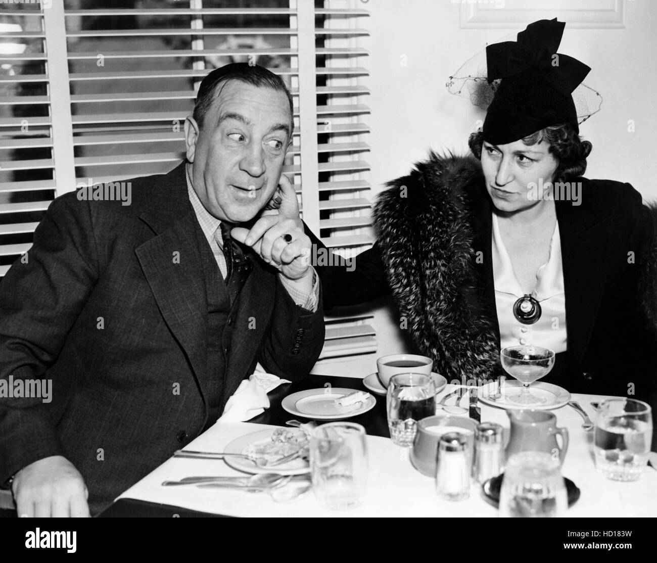 Hugh Herbert, left, being scolded by his second wife, Rose Herbert, in ...