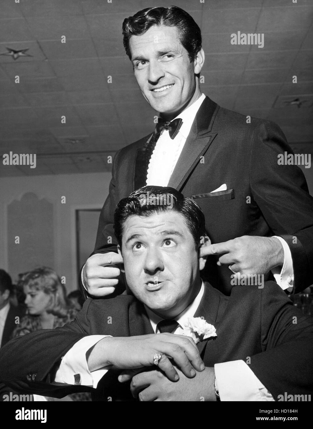 Top to bottom: Hugh O'Brian, Buddy Hackett, ca. 1950s Stock Photo - Alamy