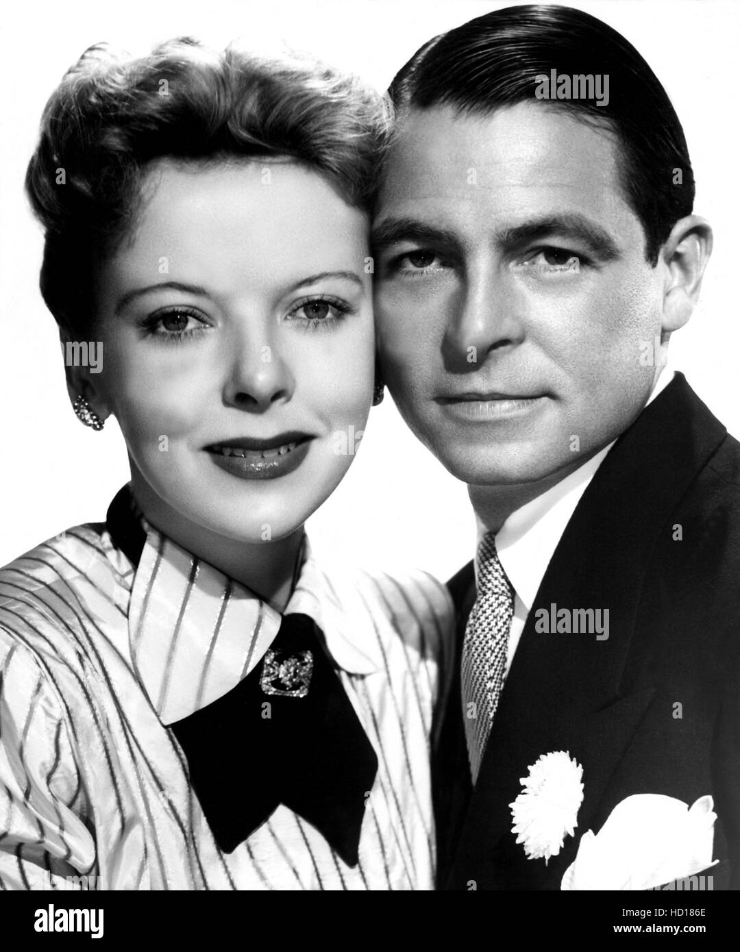 Ida Lupino, left, and fiance, actor Collier Young, ca. 1948 Stock Photo ...