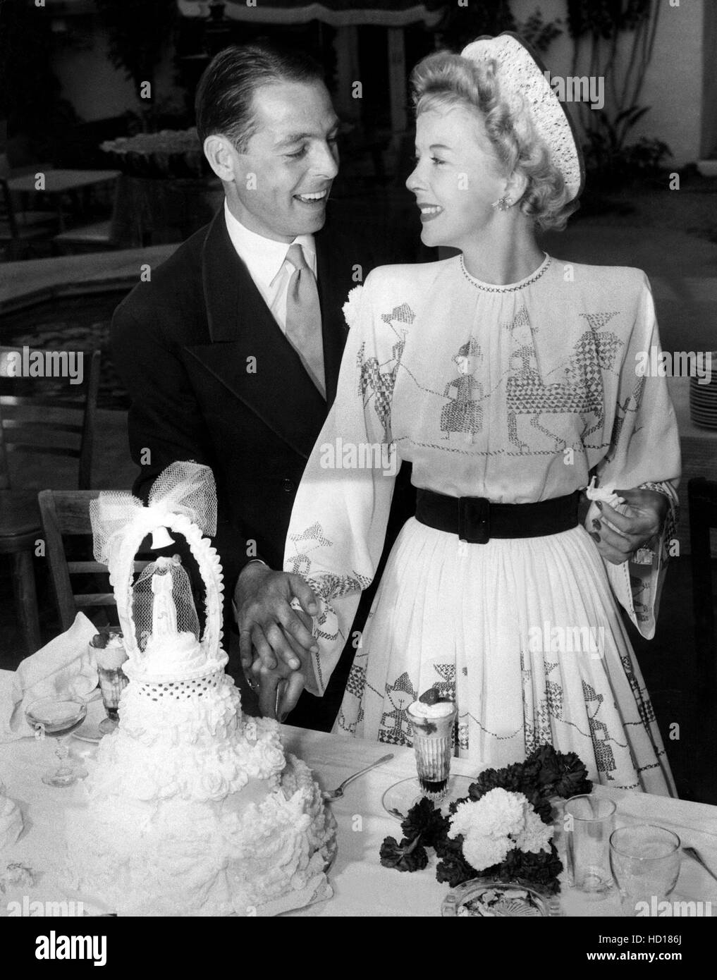 IDA LUPINO, with husband Collier Young on their wedding day in 1948 ...