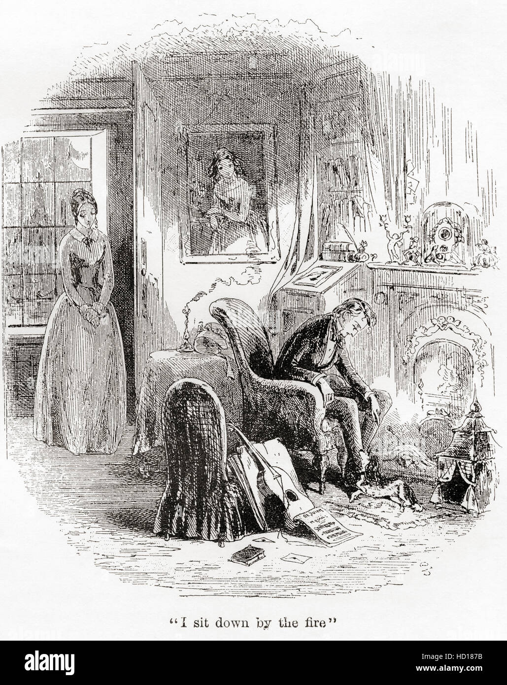 The death of Dora, illustration from the Charles Dicken's novel David ...